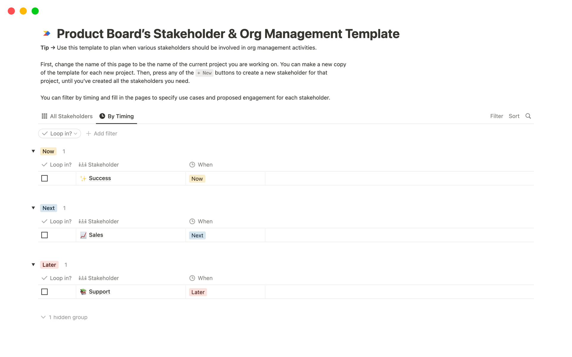 Stakeholder & Org Management | Notion Template