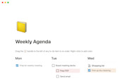 Notion Template Gallery Weekly Agenda
