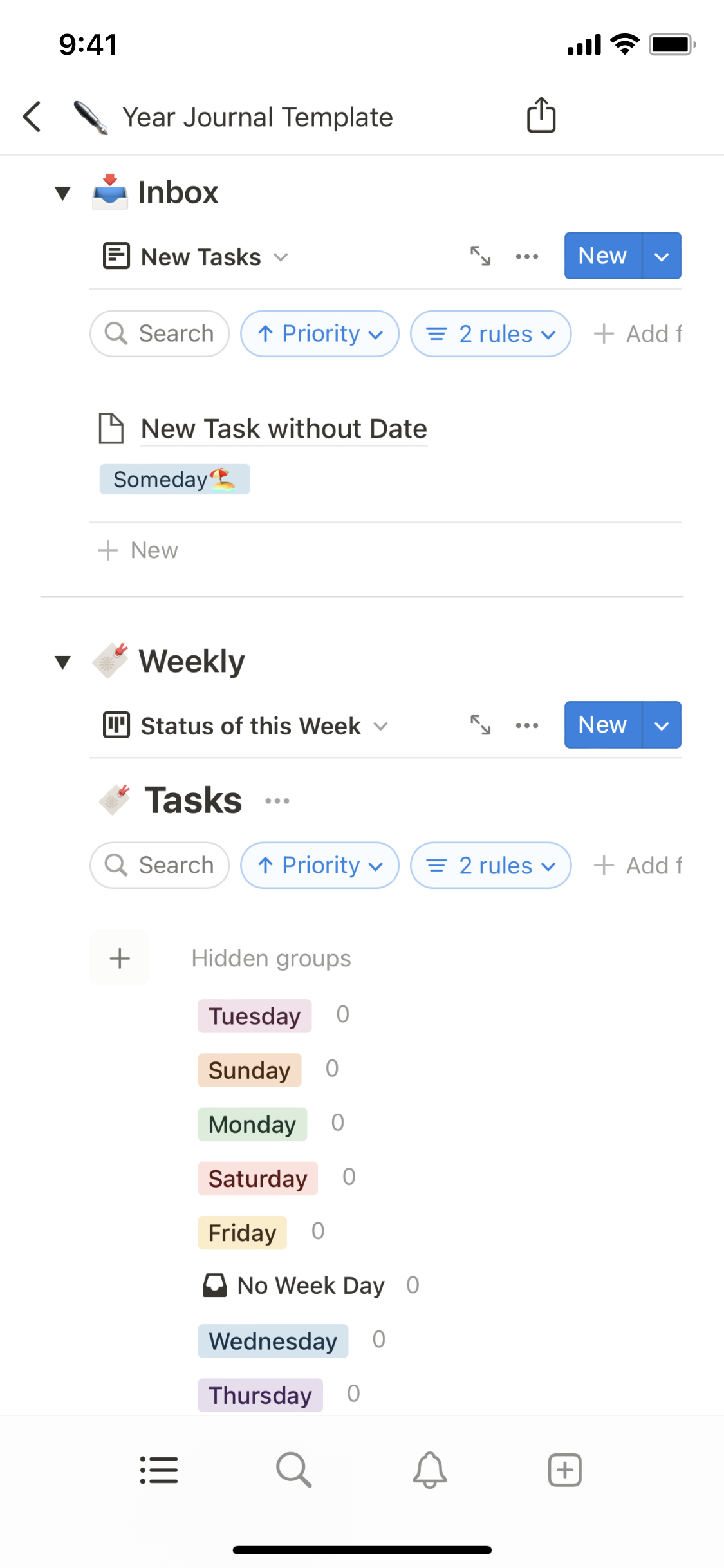 Notion Template Gallery – Year journal