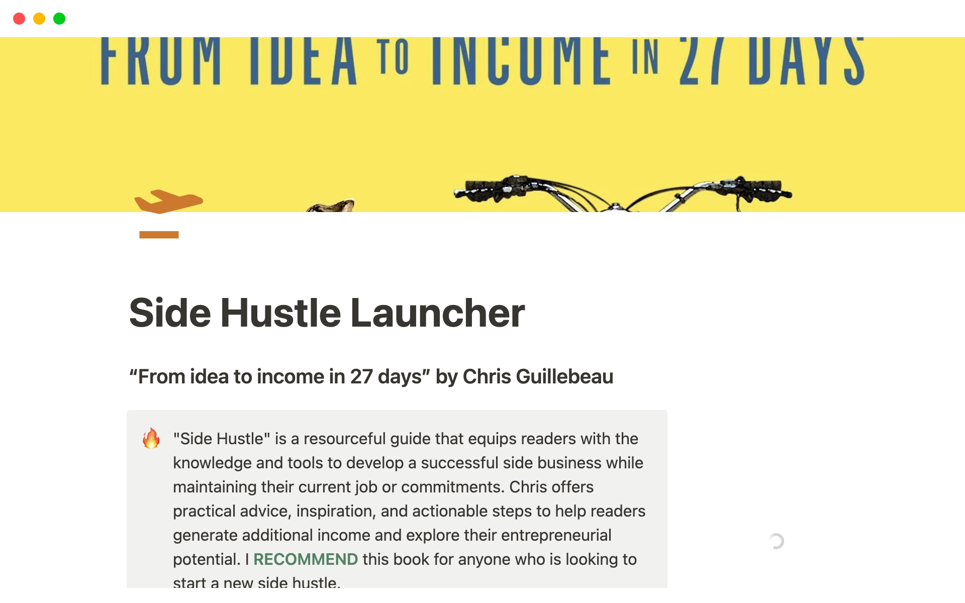 Side Hustle Launcher | Notion Template