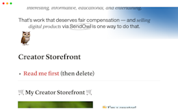 Creator Storefront Notion Template