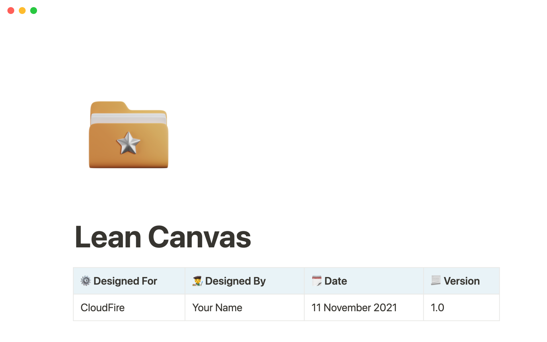Notion Template Gallery – Lean canvas Notion Template Gallery – Lean canvas