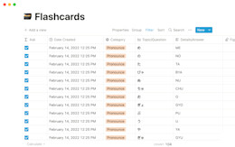 Flashcards Notion Template