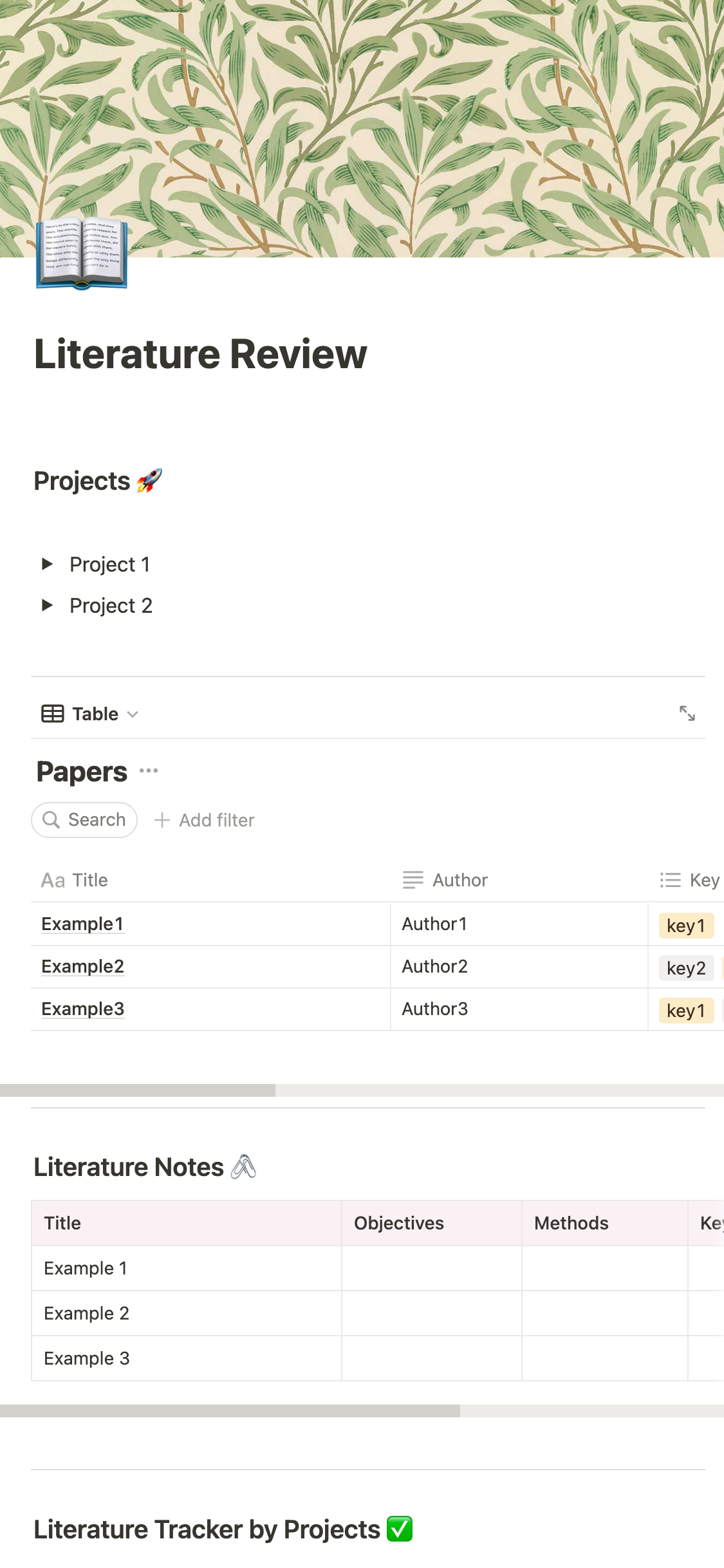 Notion Template Gallery – Literature Review