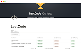 LeetCode Study Note Notion Template