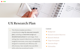 UX Research Plan Notion Template