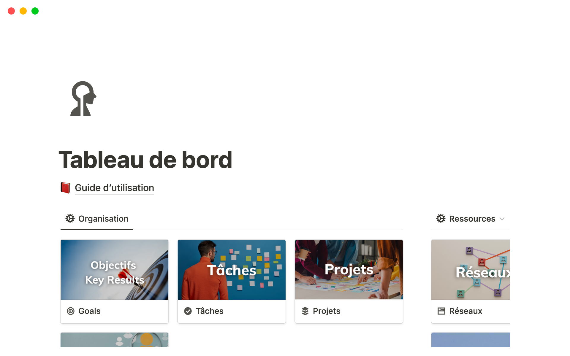Tableau de bord | Notion Template