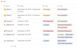 Course Schedule Notion Template