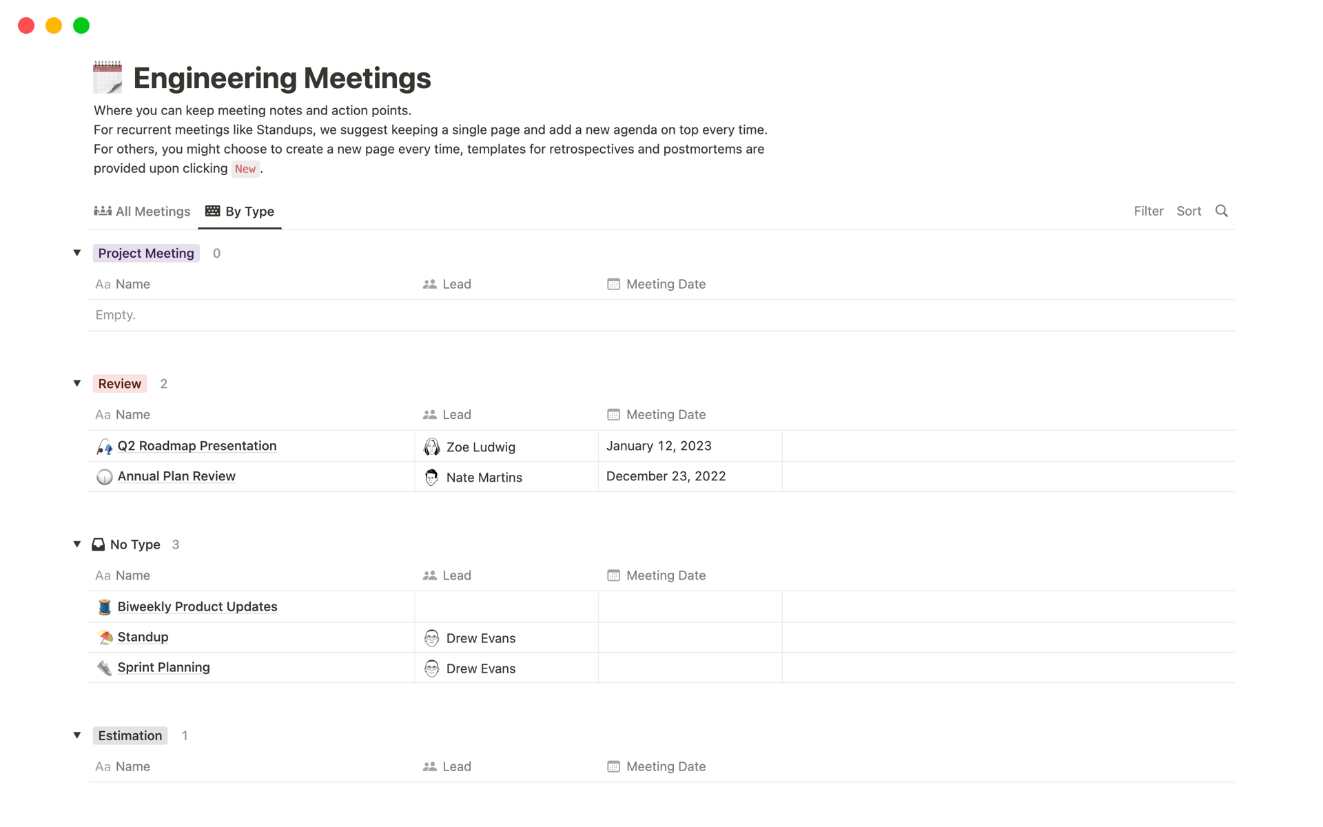 Engineering Meetings Bundle | Notion Template