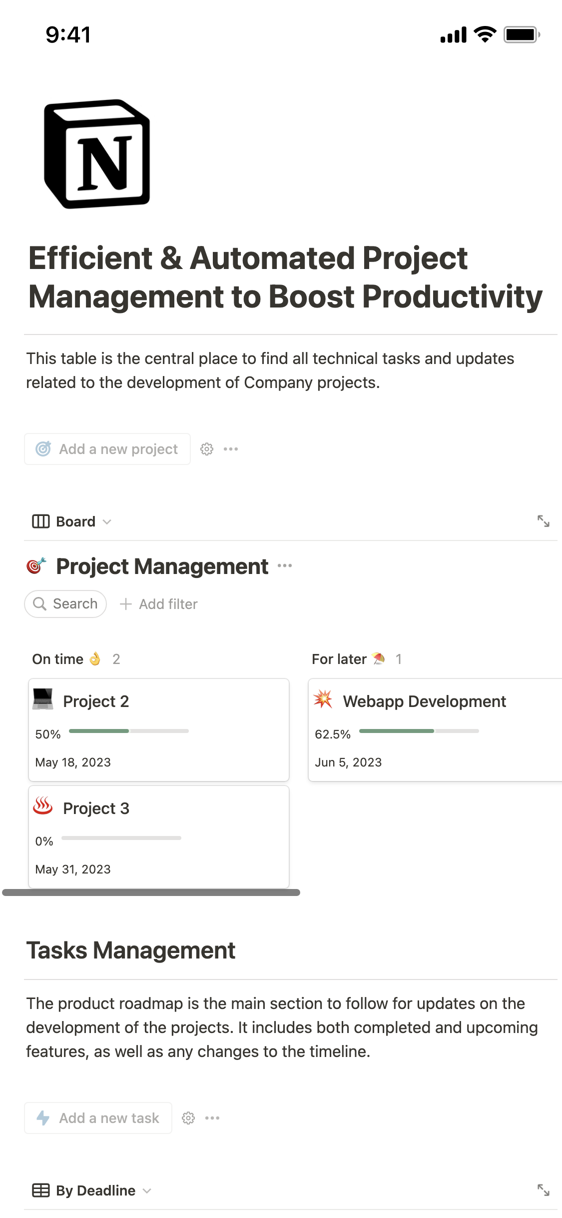 Notion Template Gallery – Efficient & Automated Project Management to ...