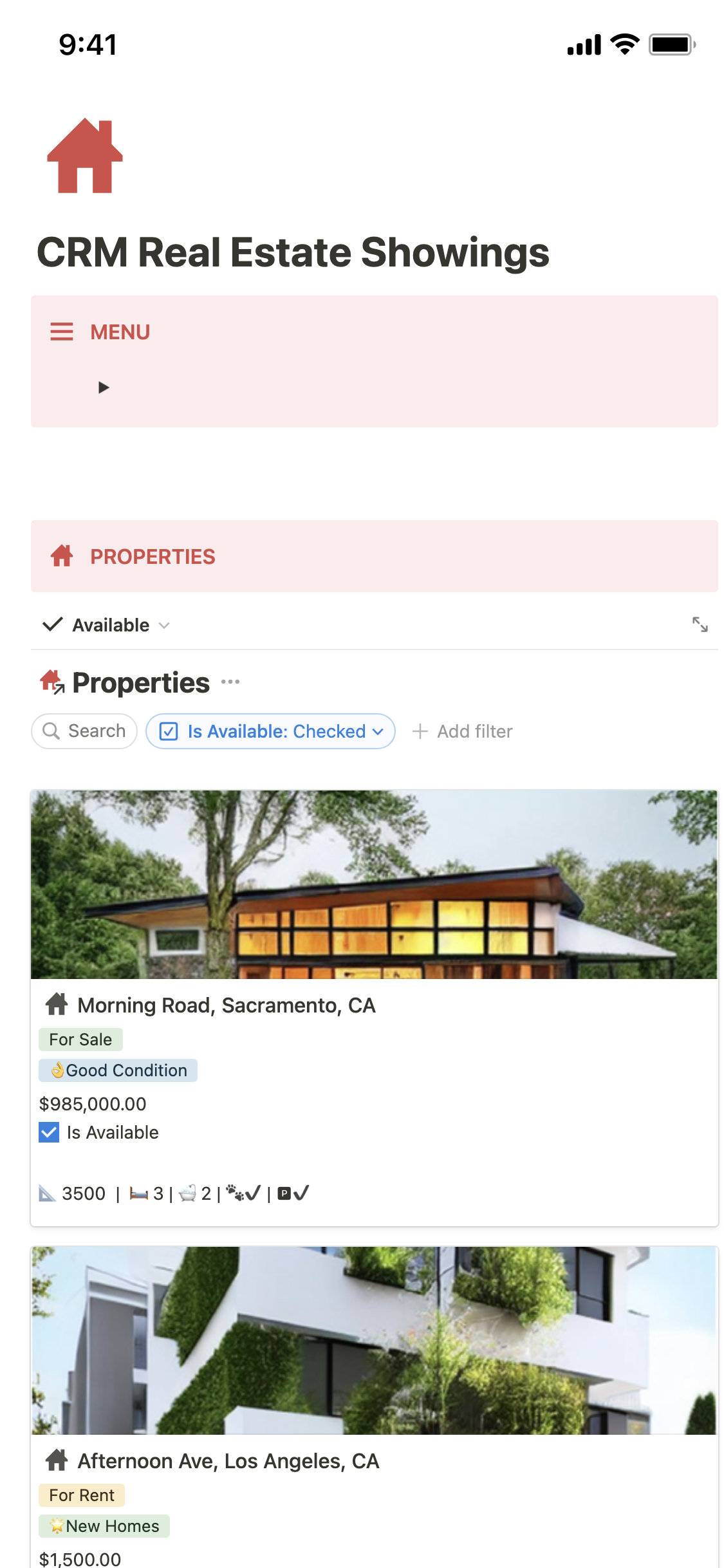 Notion Template Gallery – CRM Real Estate Showings Notion Template Gallery – CRM Real Estate Showings