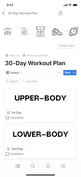 Notion Workout Template Free