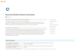 Business Model Analysis Notion Template