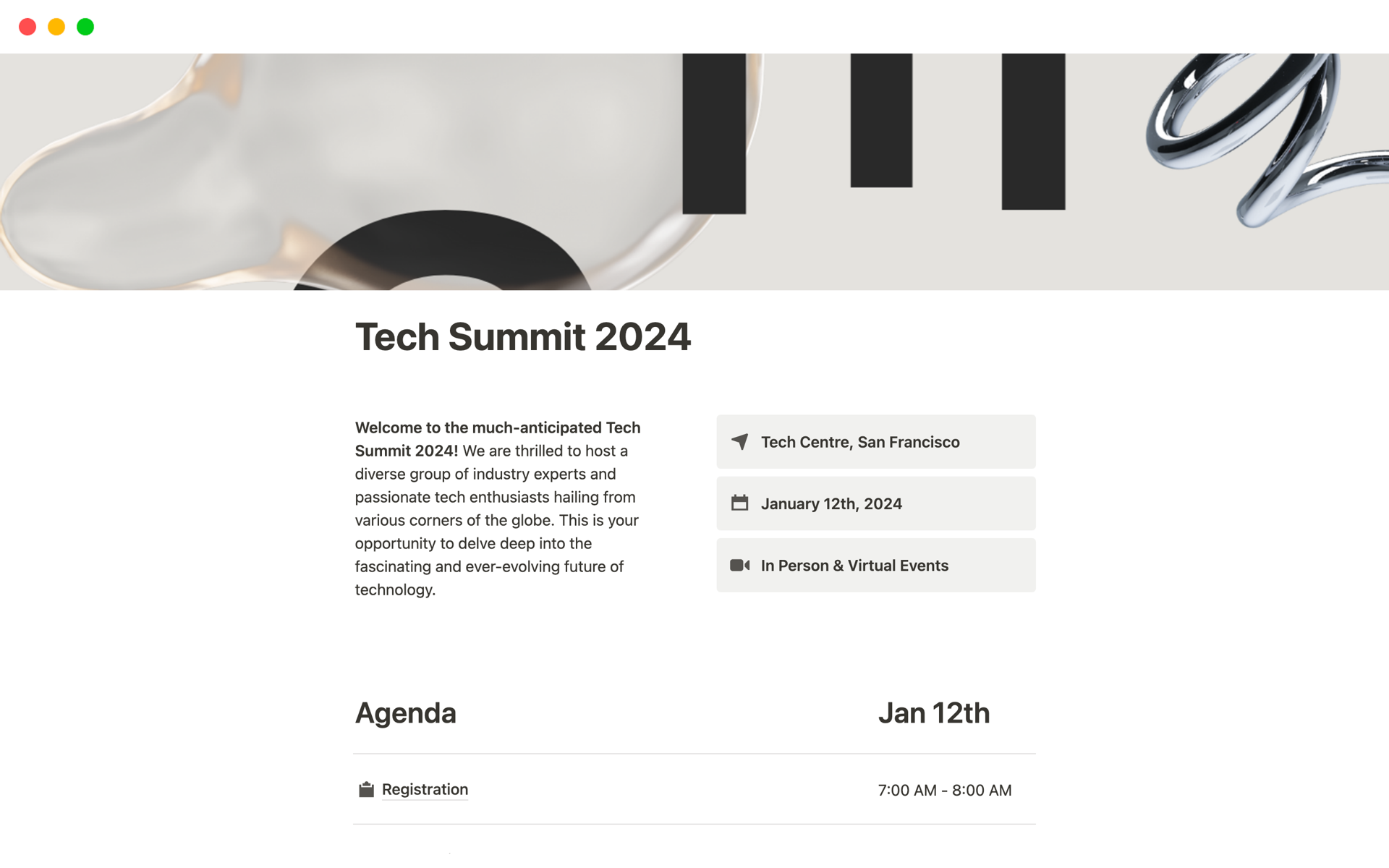 Event Program for Panels & Networking Template | Notion Marketplace
