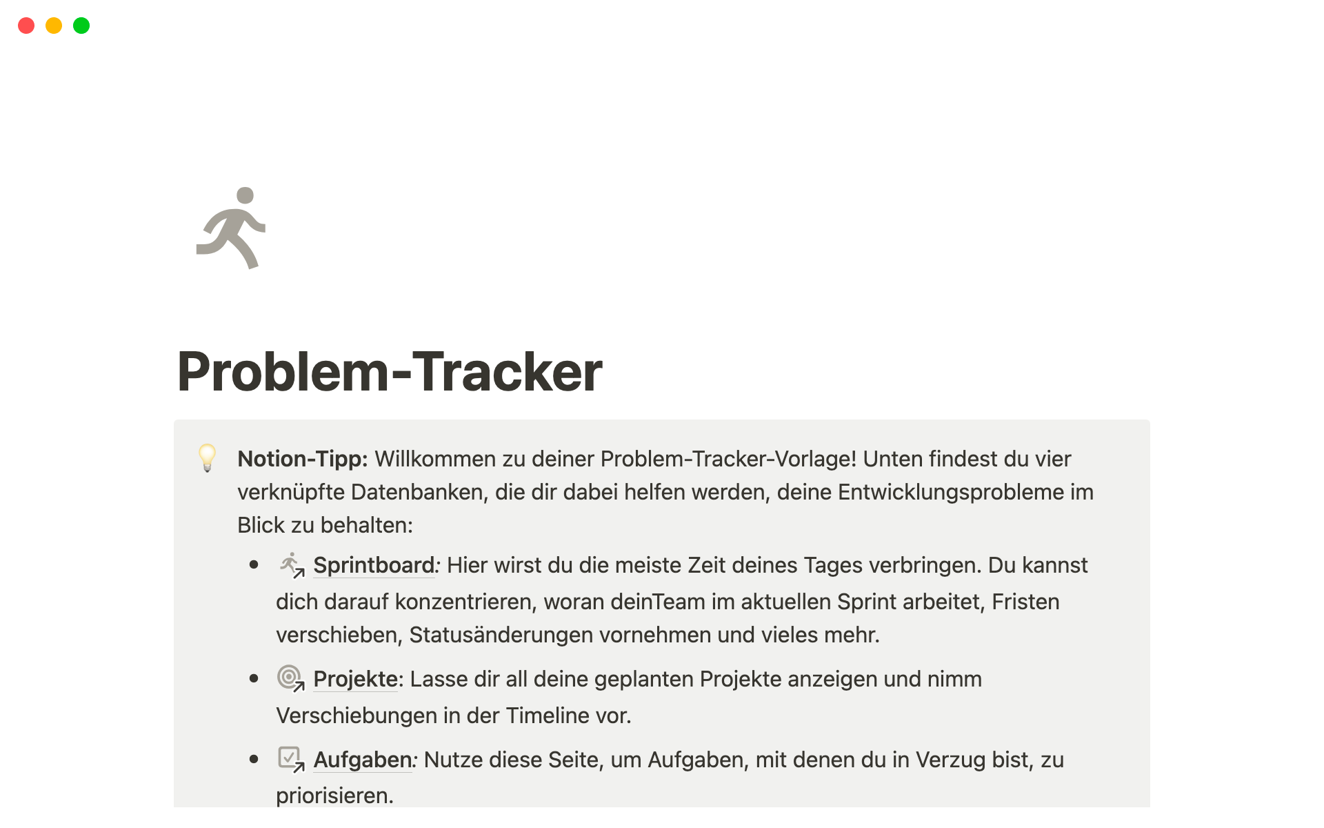 Kostenlose Vorlagen aus dem Bereich Bug-Tracking von Notion
