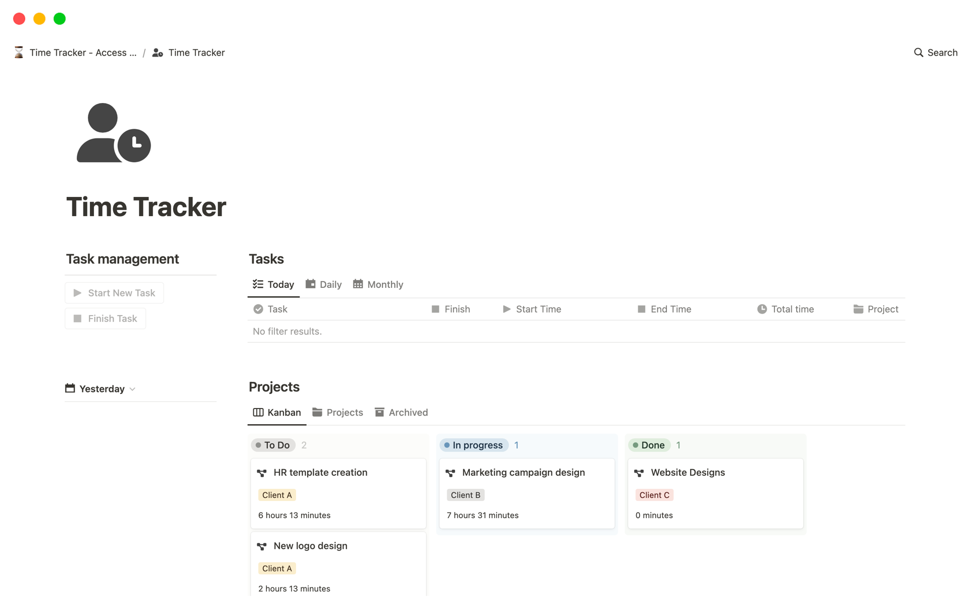 Work tracker Template | Notion Marketplace