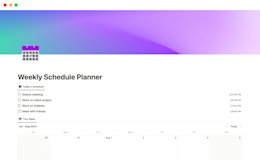 Weekly Schedule Planner Notion Template