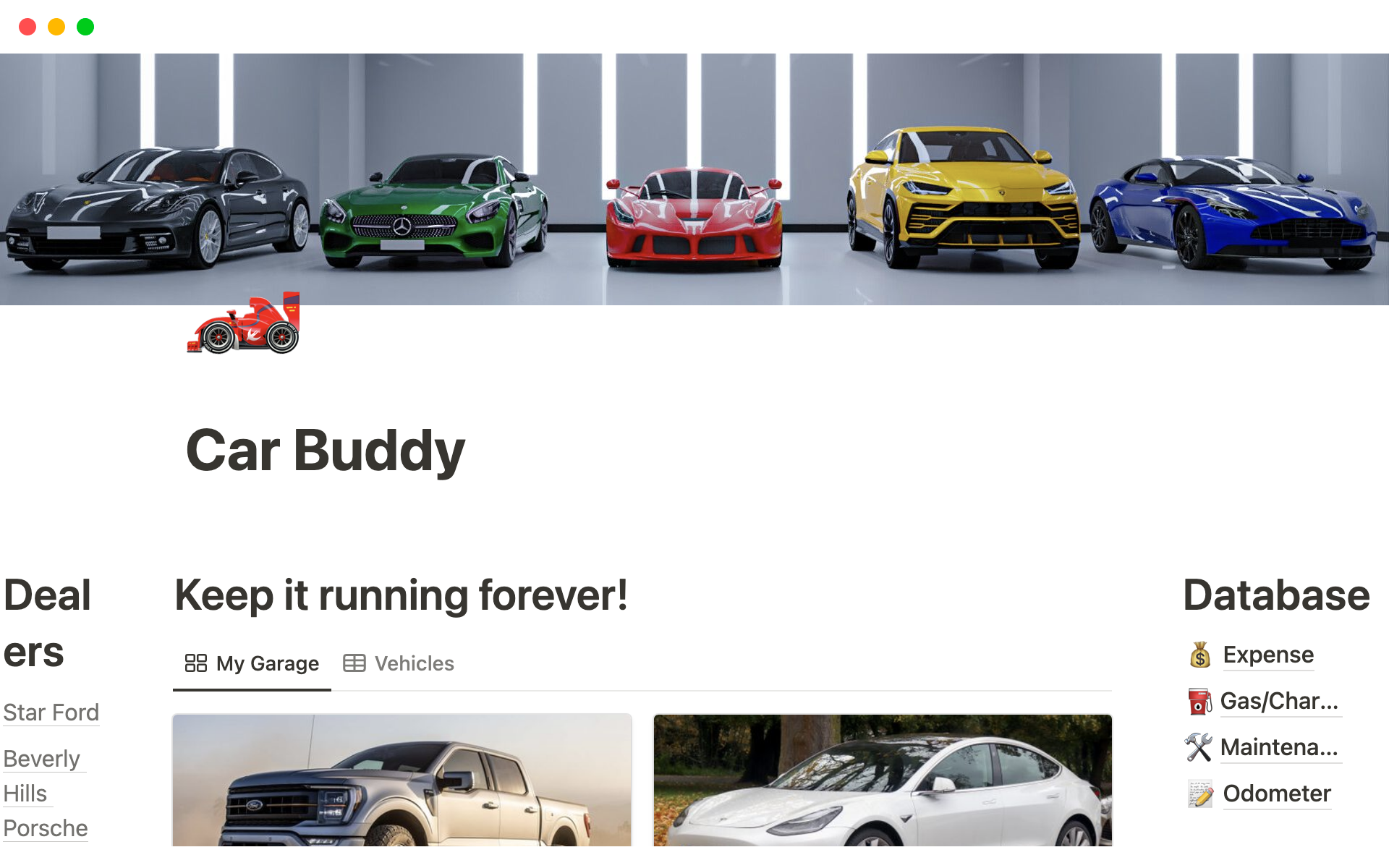 Car Buddy | Notion Template