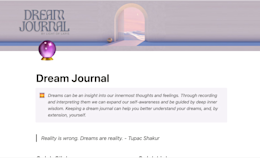 Dream Journal Notion Template