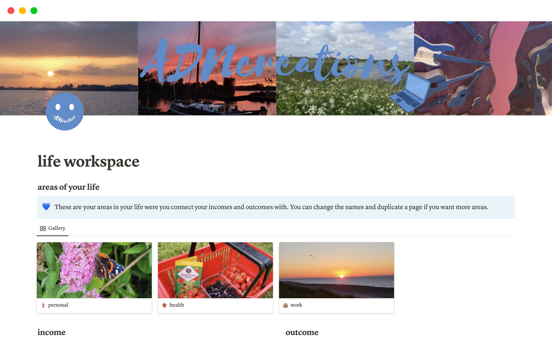 Life Workspace Notion Template