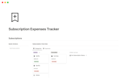 Subscription Expenses Tracker Notion Template