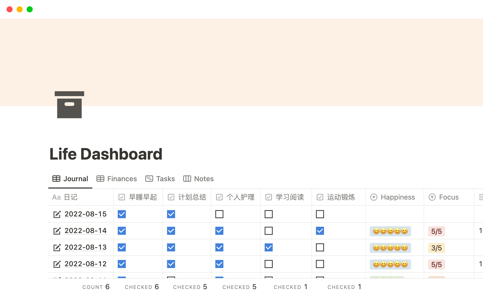 Simple Life Dashboard (Minimalism) | Notion Template
