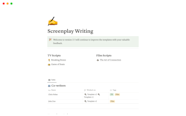 Screenplay Writing Notion Template