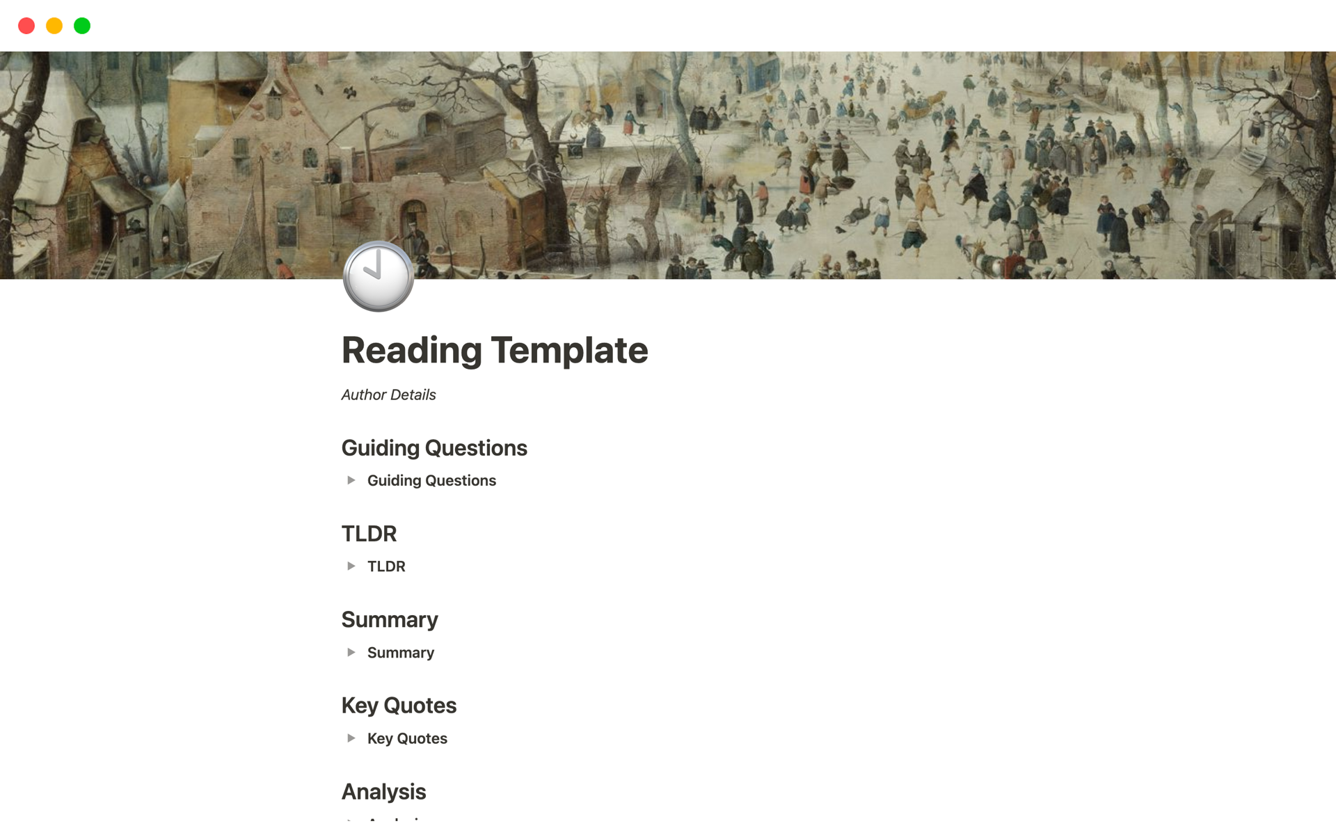 Reading Notes | Notion Template Reading Notes | Notion Template