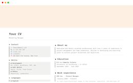 Coolest Resume Cv Notion Template Notion Everything Vrogue co