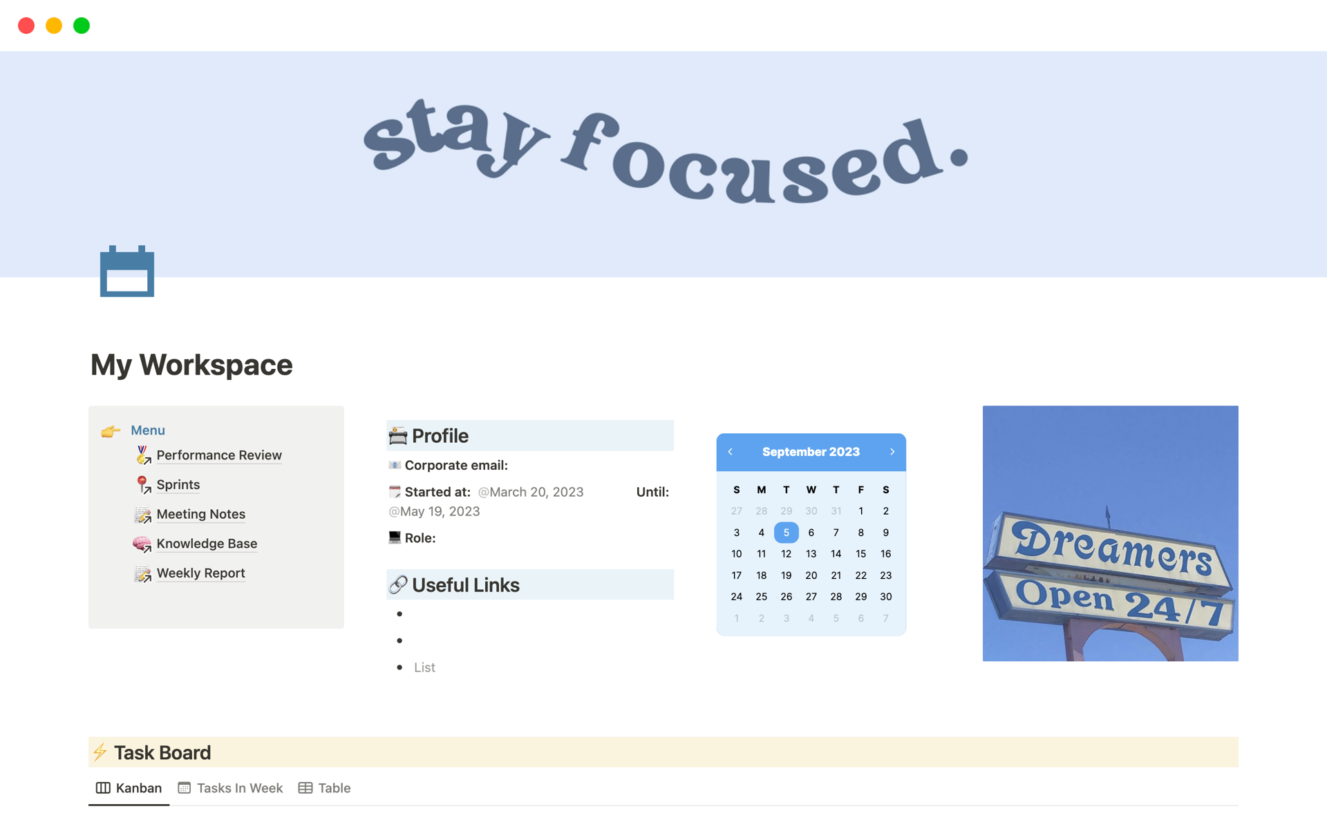 My Workspace | Notion Template