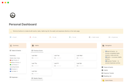 Notion Personal Dashboard Notion Template