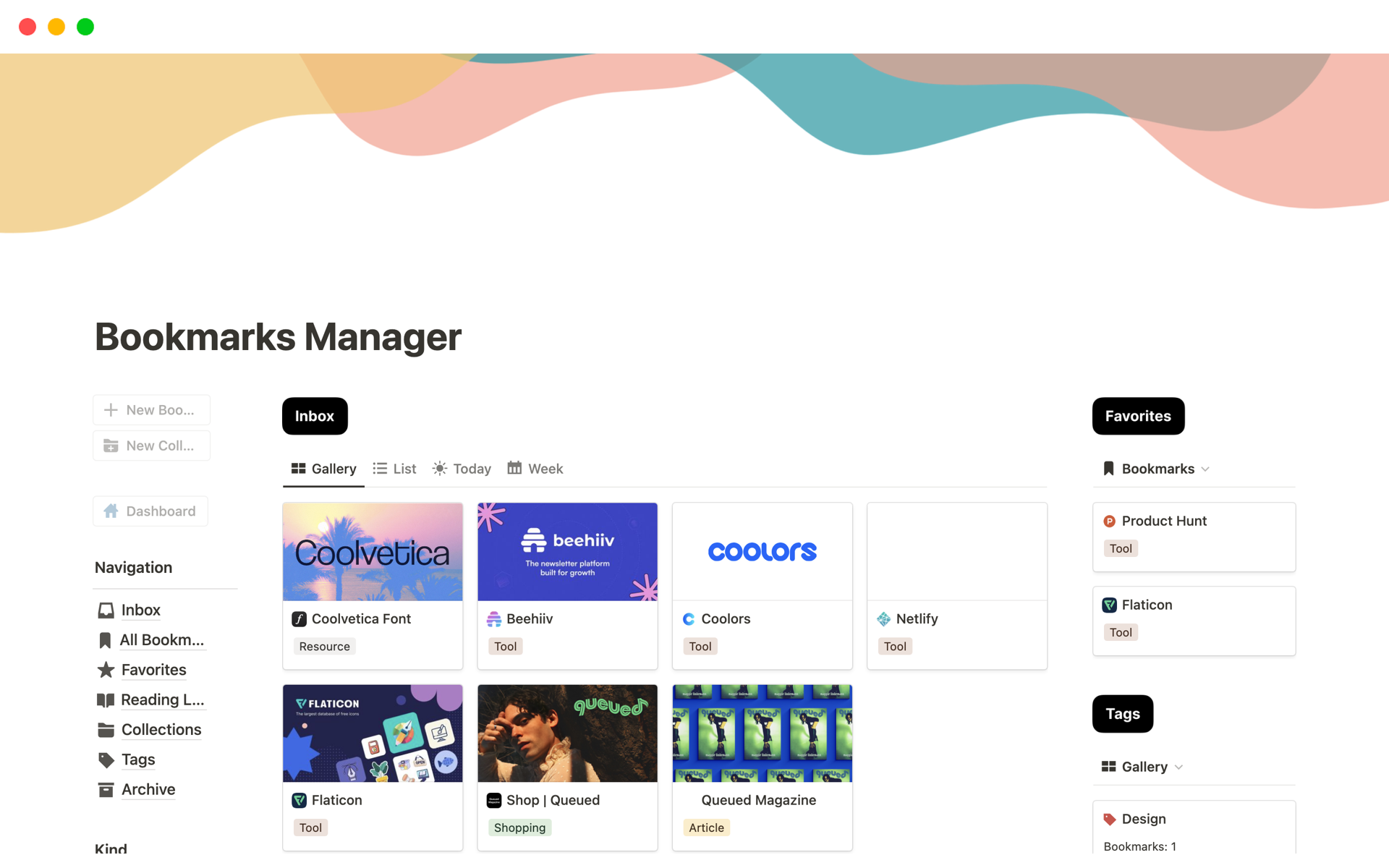 Bookmarks Manager | Notion Template