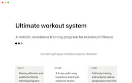 Ultimate Workout System Notion Template