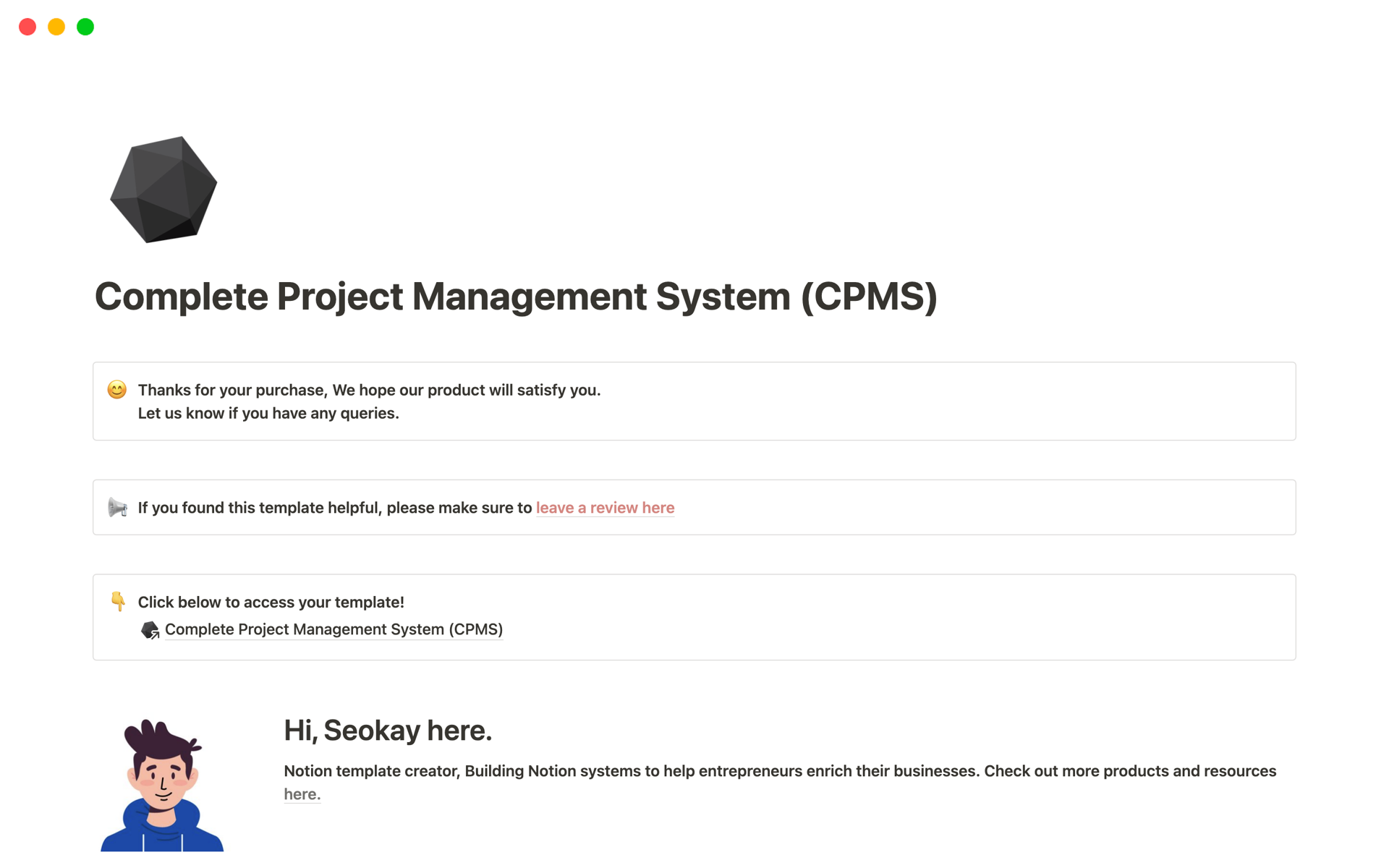 Complete Project Management System (CPMS) | Notion Template Complete Project Management System (CPMS) | Notion Template