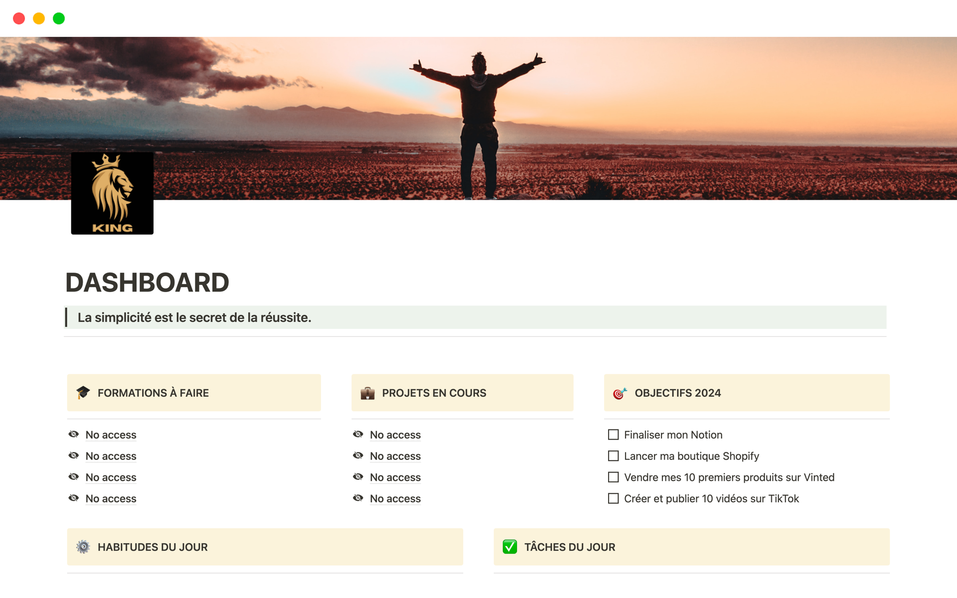 Personal Dashboard | Notion Template
