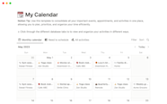 My Calendar Notion Template