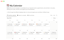 My Calendar Notion Template