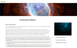 Original Character Wiki Notion Template