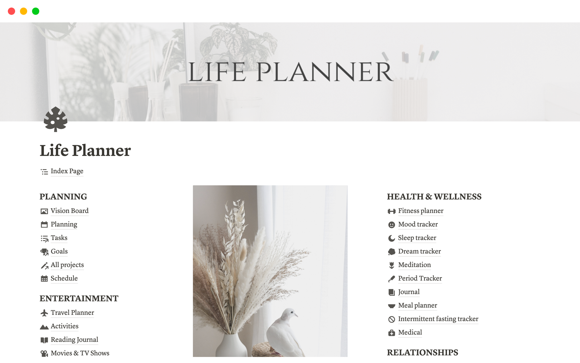 Life Planner | Notion Template