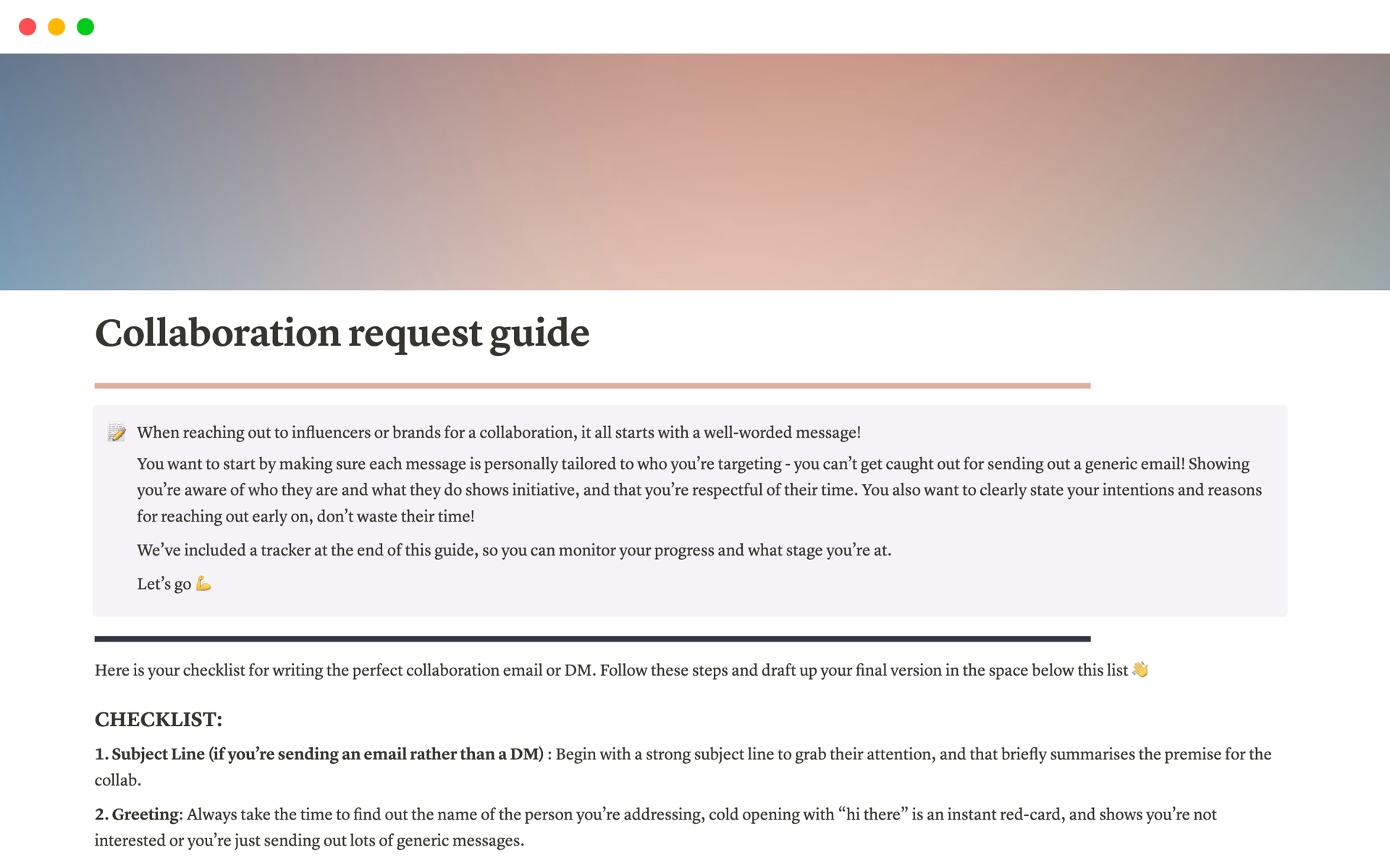 Notion (노션) 템플릿 갤러리: Collaboration request guide Notion (노션) 템플릿 갤러리: Collaboration request guide