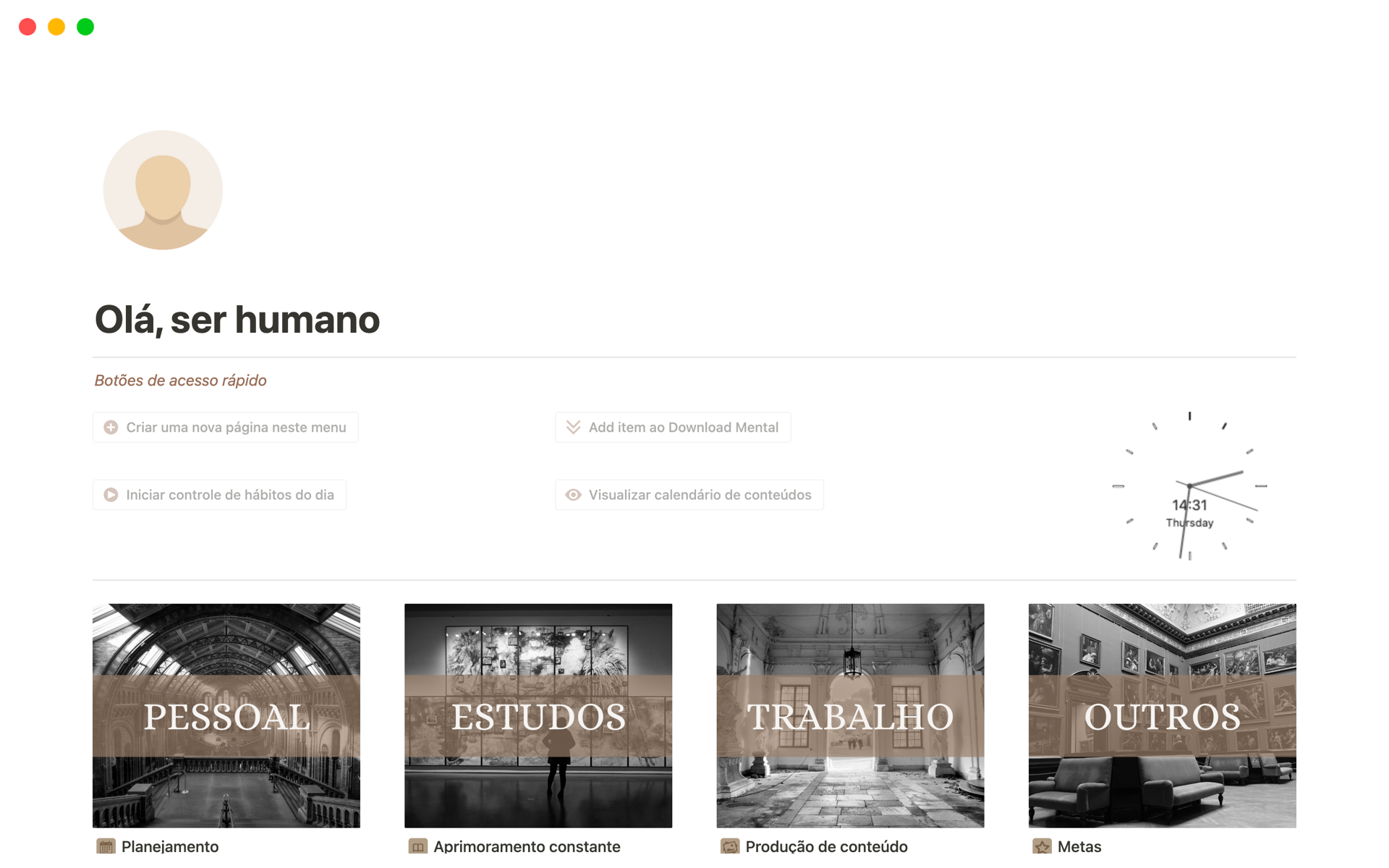 Melhores modelos de Página inicial individual do Notion