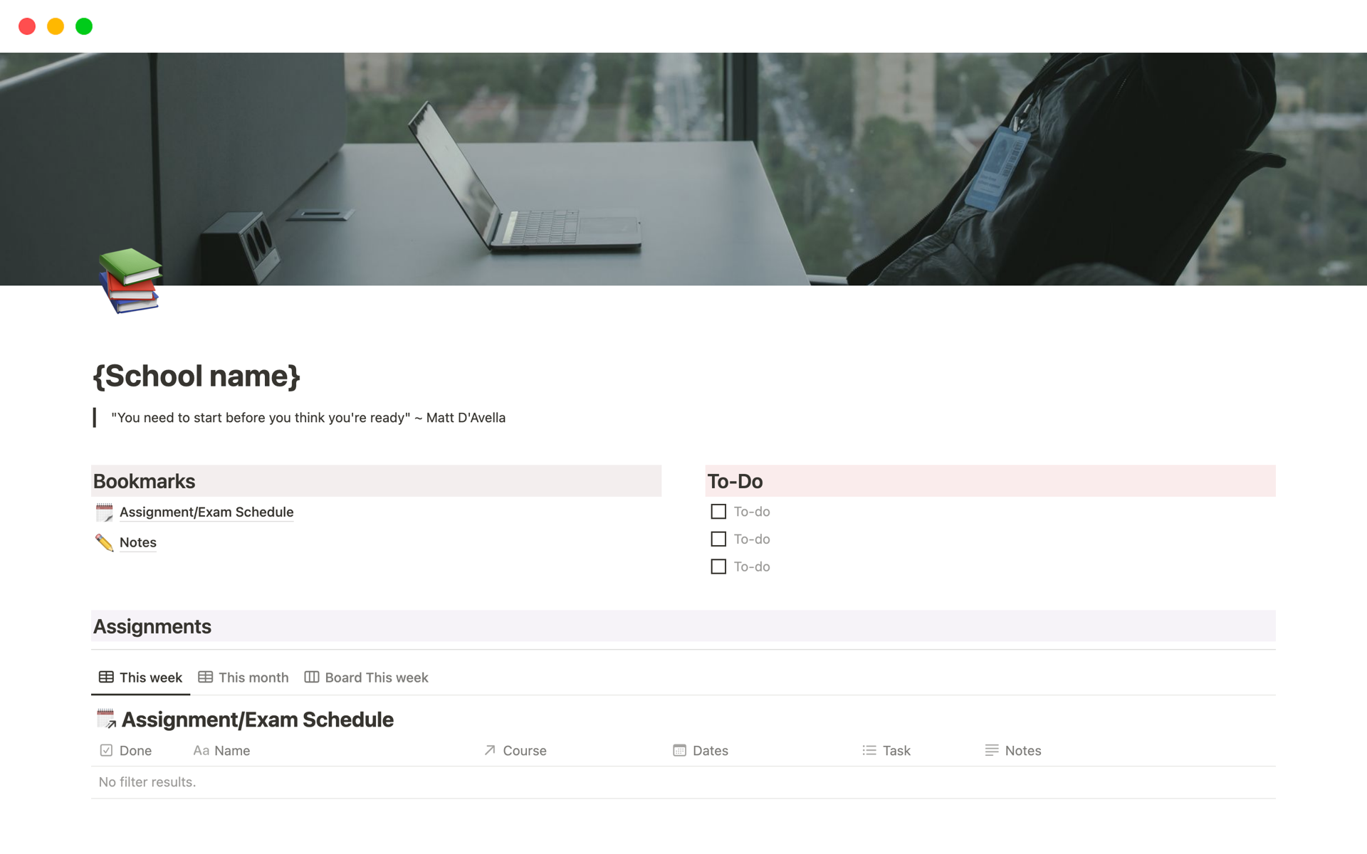 School | Notion Template | Notion Template