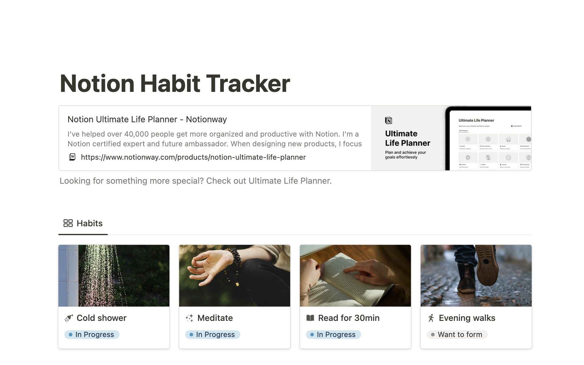 Mejores plantillas de Seguimiento de hábitos de Notion