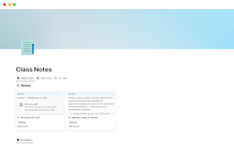 Class Notes Notion Template