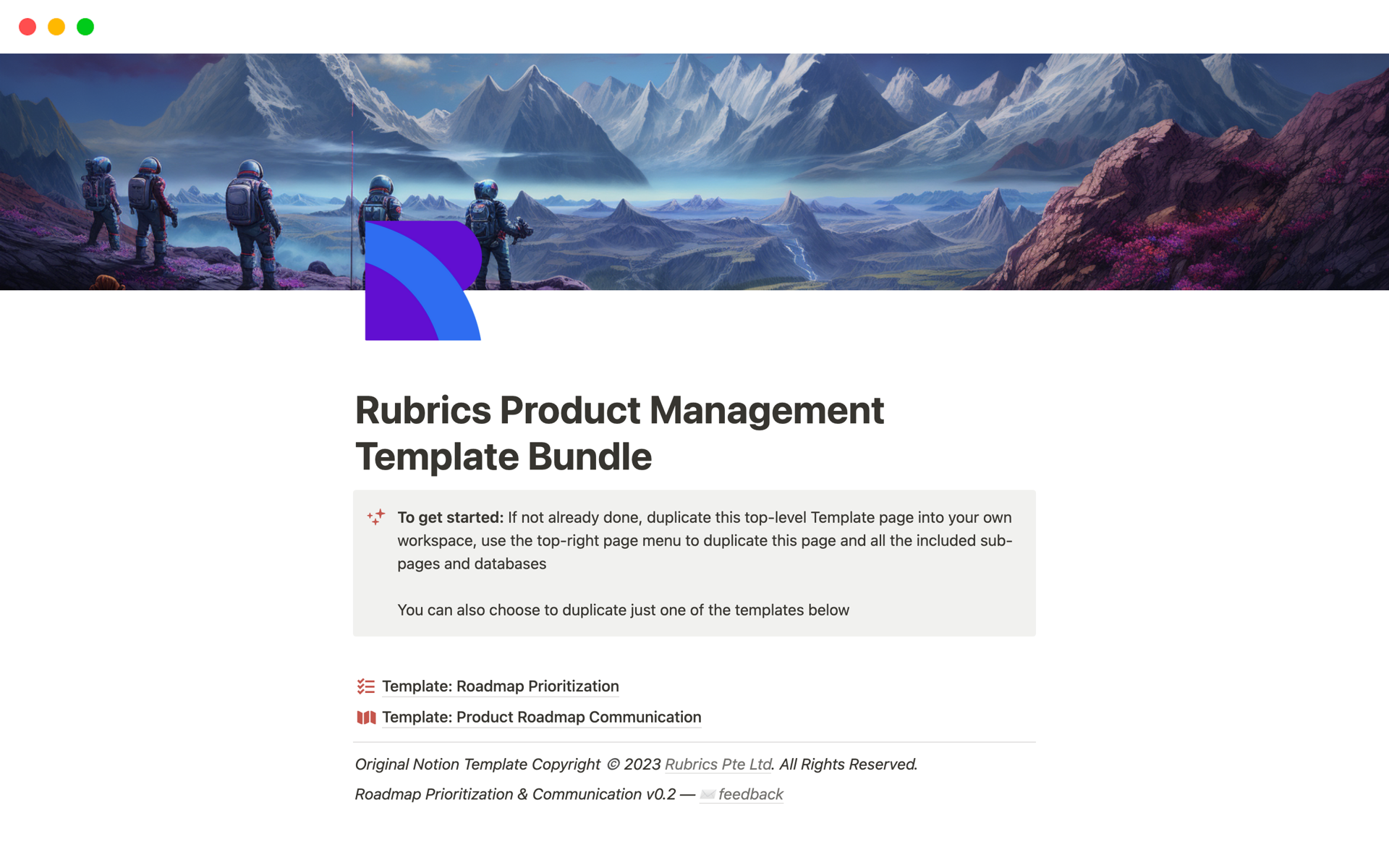 Roadmap Prioritization And Communication Bundle Notion Template