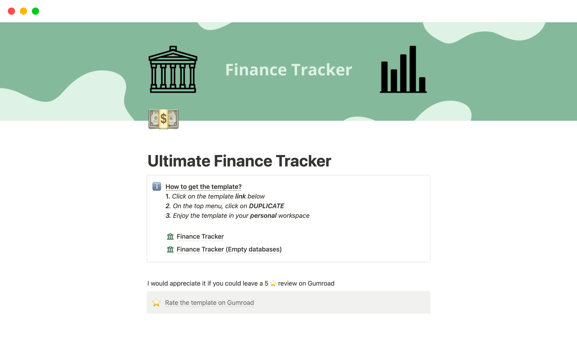 Ultimate Finance Tracker | Notion Template