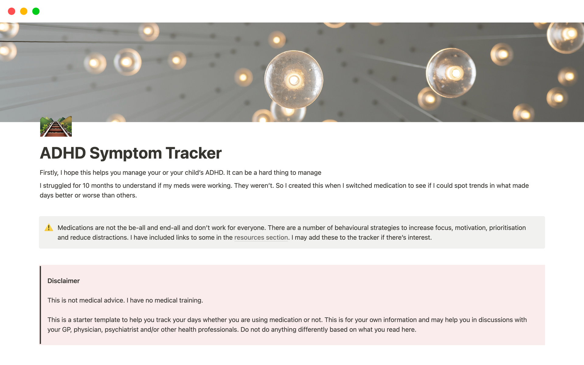 ADHD Symptom Tracker | Notion Template