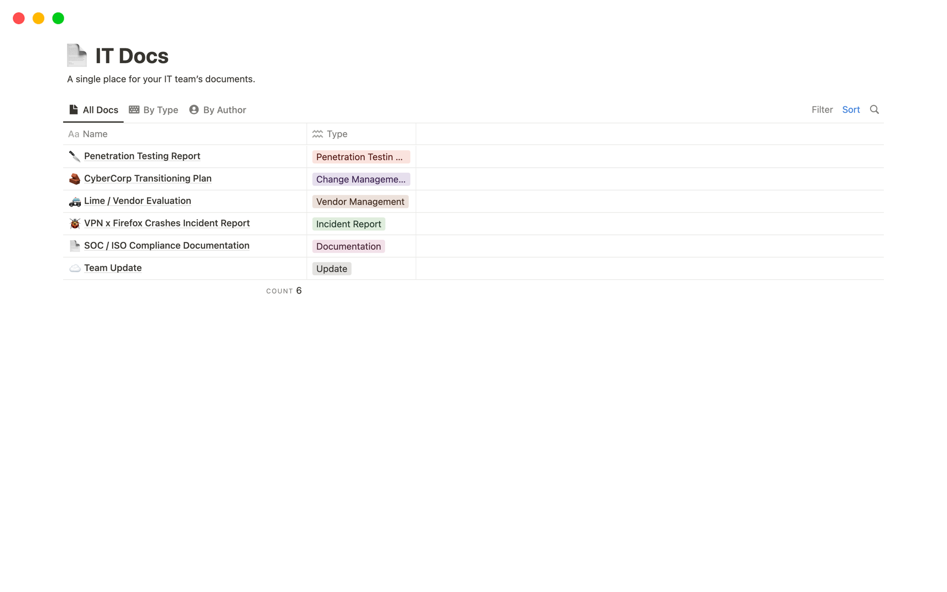 IT Docs | Notion Template