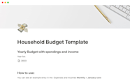 Household Budget Notion Template
