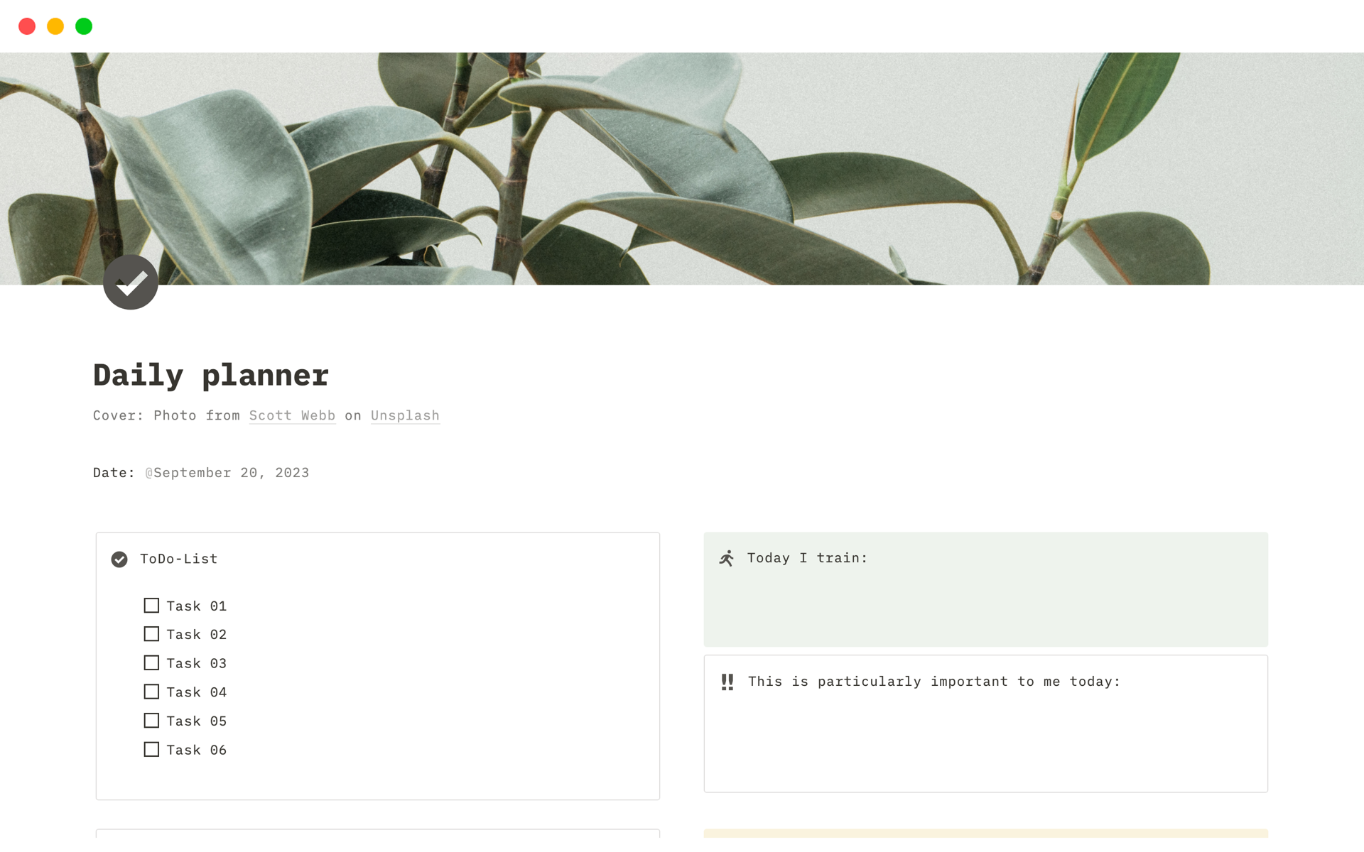 Daily planner | Notion Template